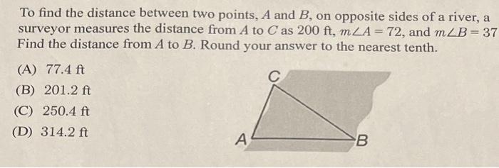 Solved To find the distance between two points, A and B, on | Chegg.com