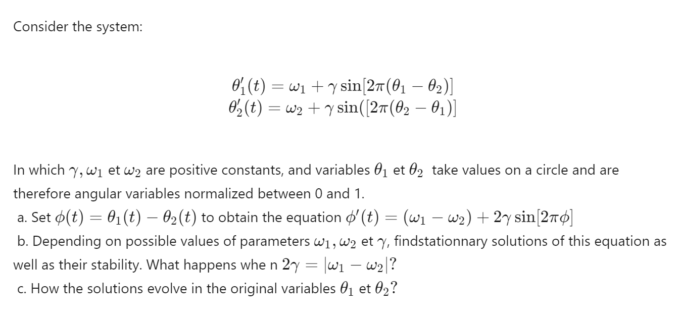 Solved 1 ﻿and θ 2 ?show that thIn the study of the | Chegg.com