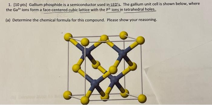 Solved 1. [10 pts] Gallium phosphide is a semiconductor used | Chegg.com