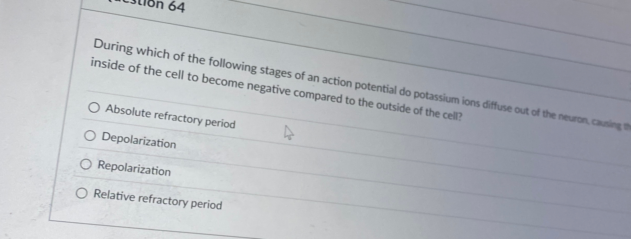 Solved During which of the following stages of an action | Chegg.com