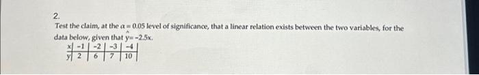 Solved 2. Test the claim, at the a= 0.05 level of | Chegg.com