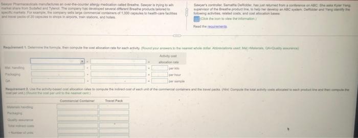 Solved - - X Data table Estimated Quantity of Allocation | Chegg.com