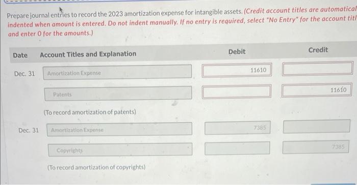 Solved The intangible assets section of Concord | Chegg.com