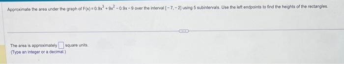 Solved Approximate the area under the graph of | Chegg.com