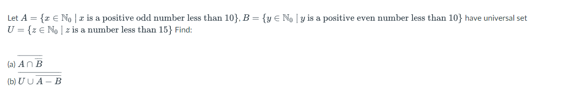 Let A={xinN0|x ﻿is a positive odd number less than | Chegg.com