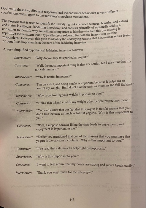 31. Laddering Interviews and Means-End Analysis If | Chegg.com
