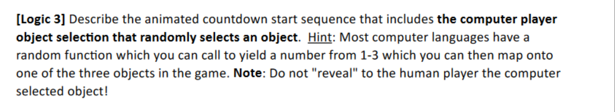 Solved [Logic 3] ﻿Describe the animated countdown start | Chegg.com