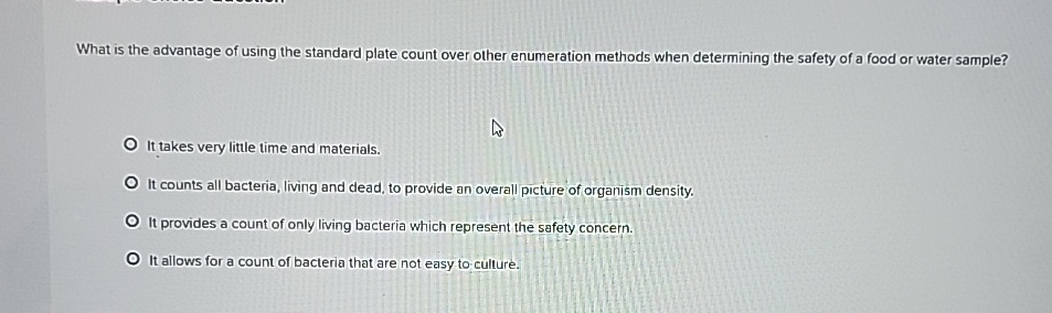Solved What is the advantage of using the standard plate | Chegg.com