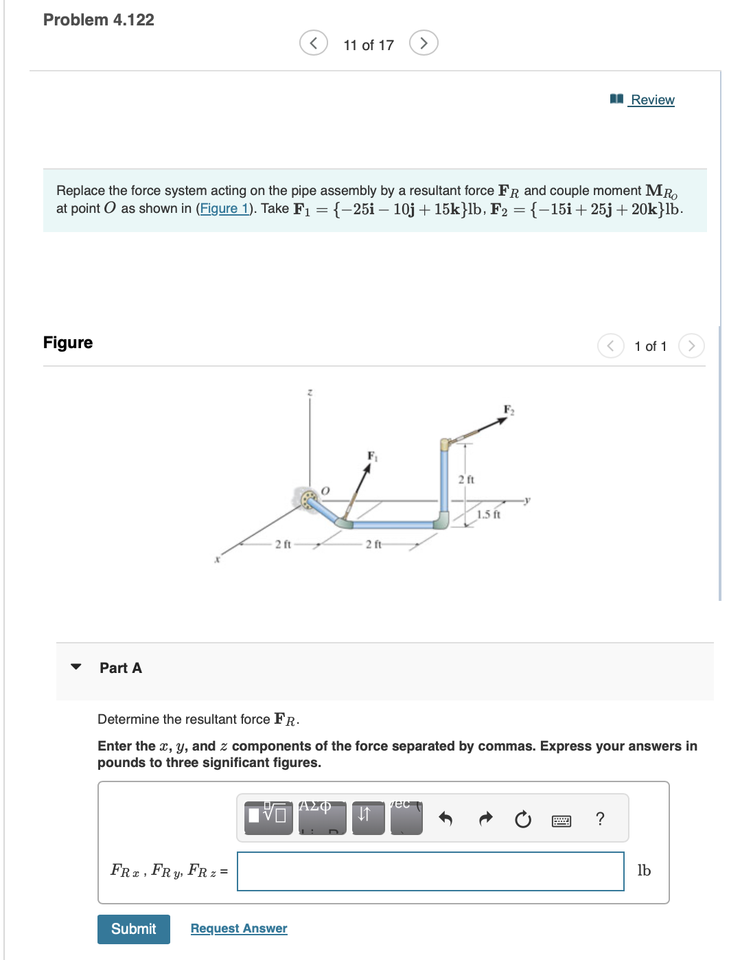 Solved Replace the force system acting on ﻿the pipe assembly | Chegg.com