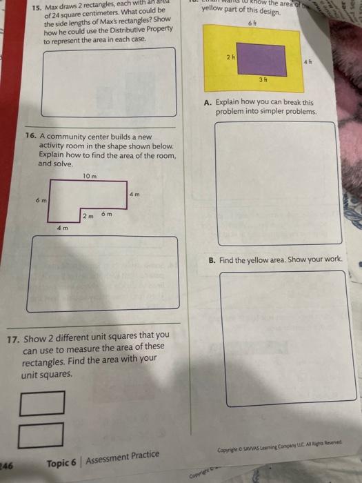 Solved 15. Max draws 2 rectangles, each with an area of 24 | Chegg.com