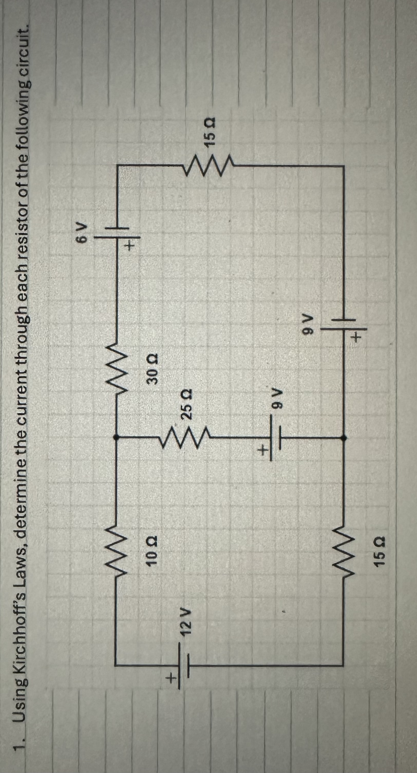 Using Kirchhoff's Laws, determine the current through | Chegg.com