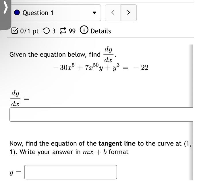 Solved Given the equation below, find dxdy. | Chegg.com