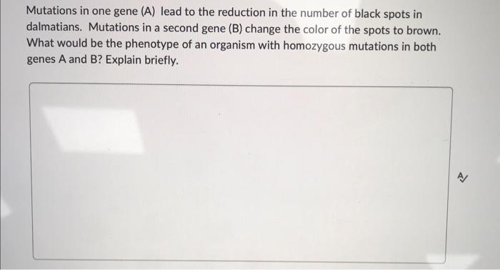 Solved Mutations in one gene (A) lead to the reduction in | Chegg.com