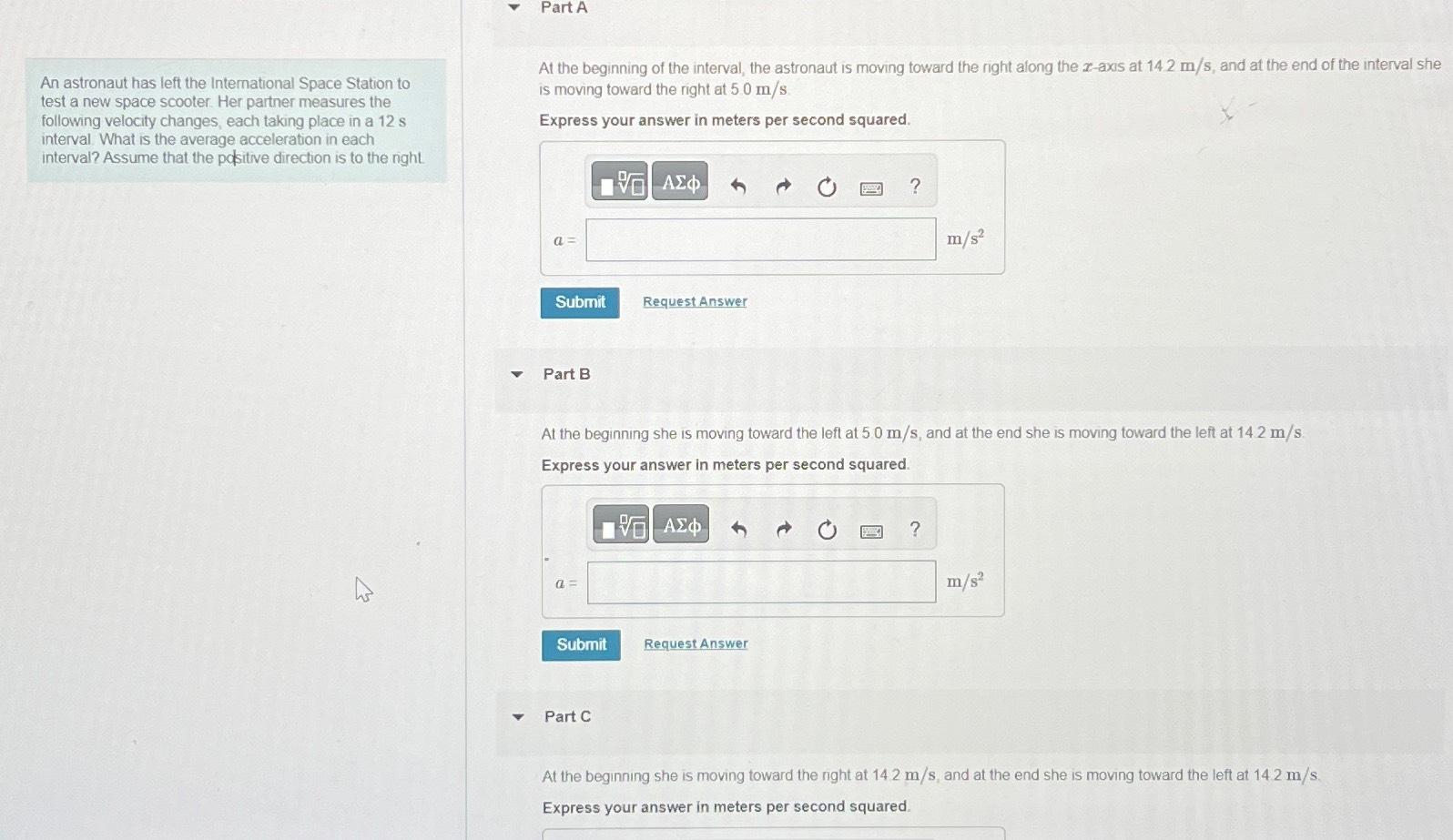 Solved An astronaut has left the International Space Station | Chegg.com