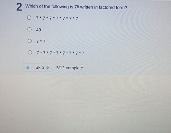 Which of the following is 78 ﻿written in factored | Chegg.com