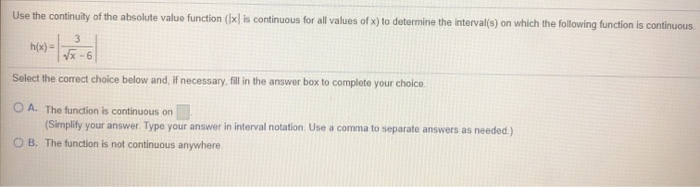 Solved Use The Continuity Of The Absolute Value Function X 9495