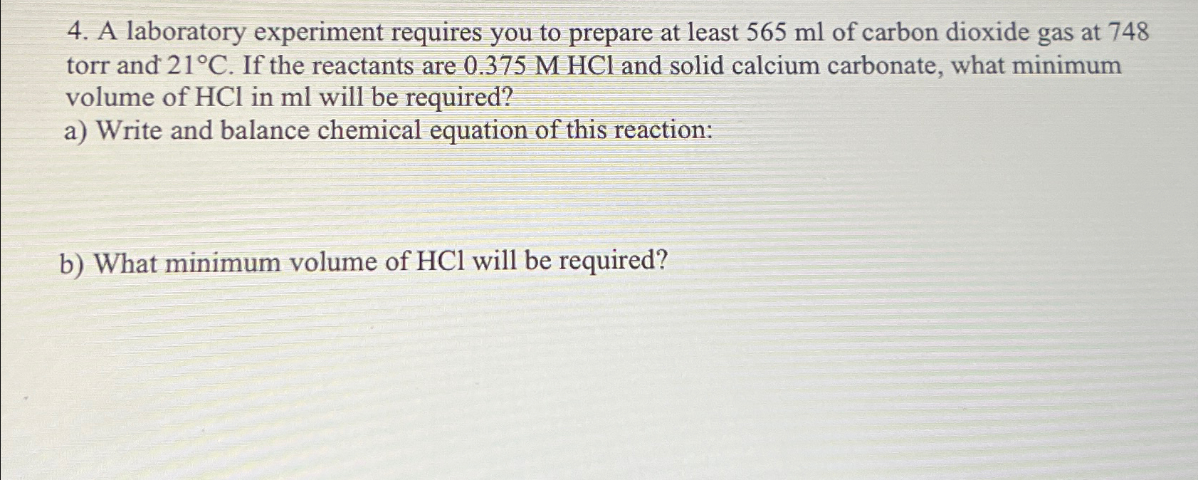Solved A laboratory experiment requires you to prepare at | Chegg.com