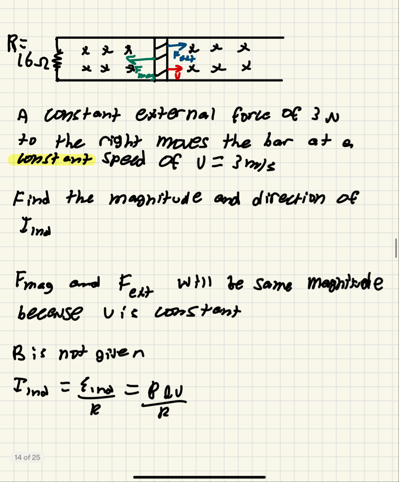 [Solved]: A constant external force of 3 N to the right mave