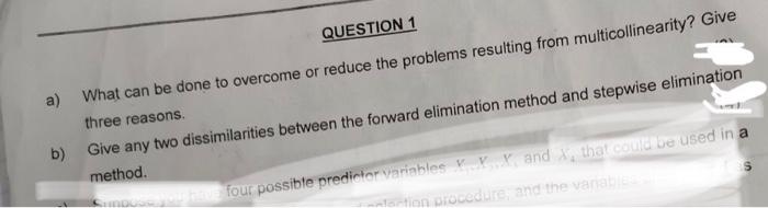 Solved a) What can be done to overcome or reduce the | Chegg.com