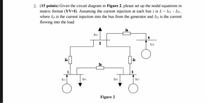 Solved 2. (15 points) Given the circuit diagram in Figure 2, | Chegg.com