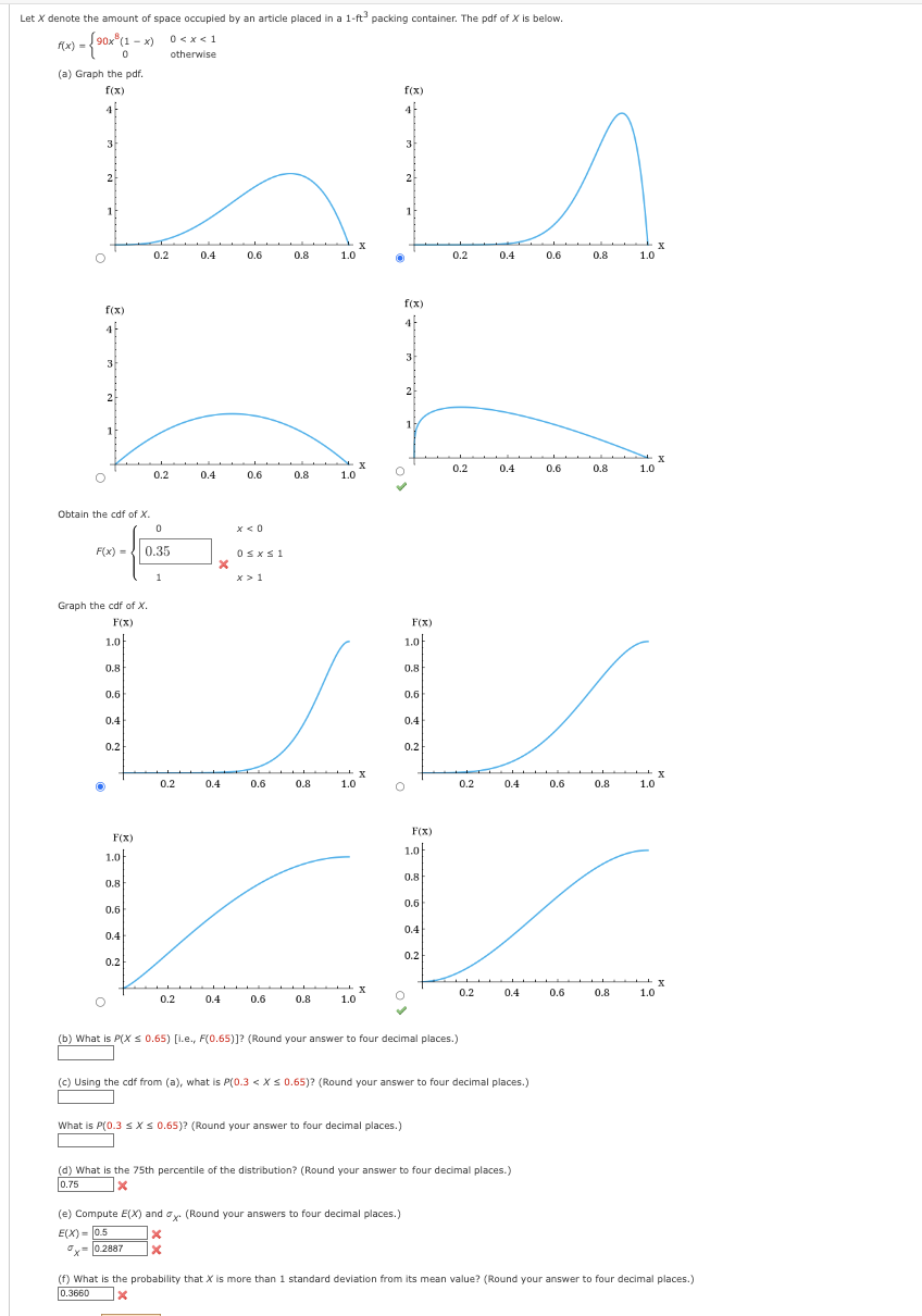 Solved Let x ﻿denote the amount of space occupied by an | Chegg.com