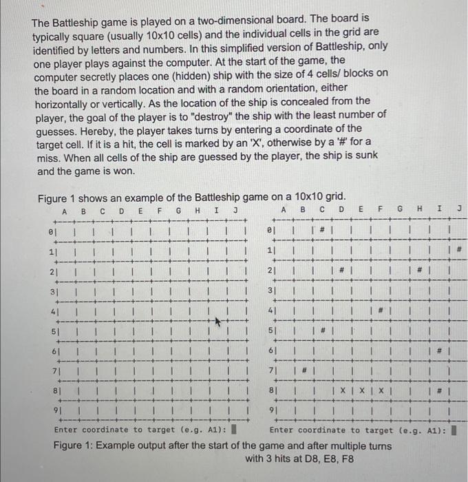 Solved Battleship (also Battleships or Sea Battle) is a | Chegg.com