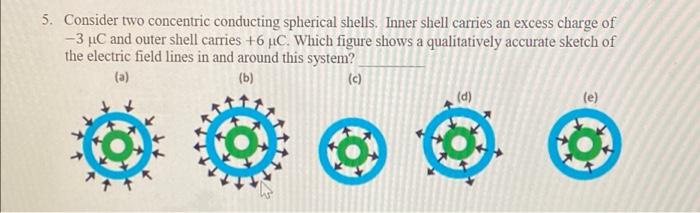 Solved 5. Consider two concentric conducting spherical | Chegg.com