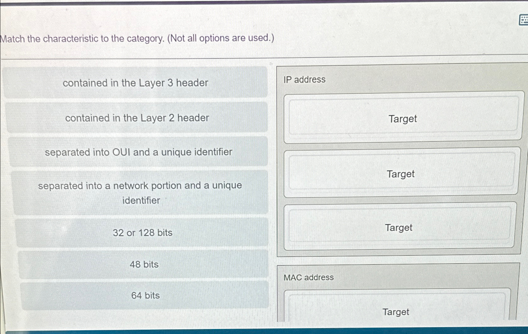 Solved Match the characteristic to the category. (Not all | Chegg.com