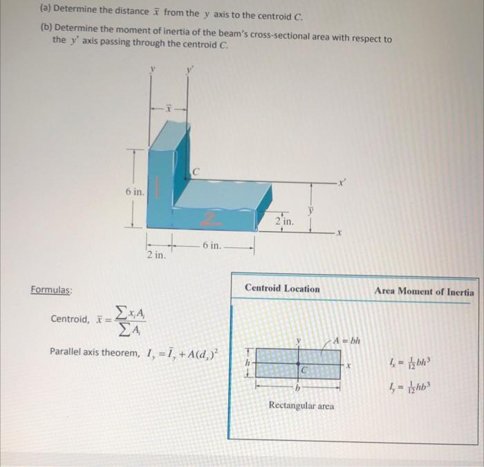 Solved (a) Determine the distance from the y axis to the | Chegg.com