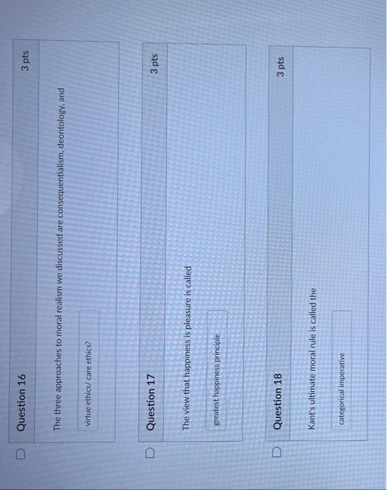 Solved The three approaches to moral realism we discussed | Chegg.com