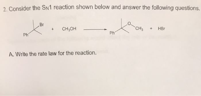 Solved consider the Sn1 reaction shown below and answer the | Chegg.com
