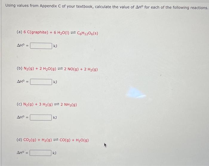 Solved Using values from Appendix C of your textbook, | Chegg.com