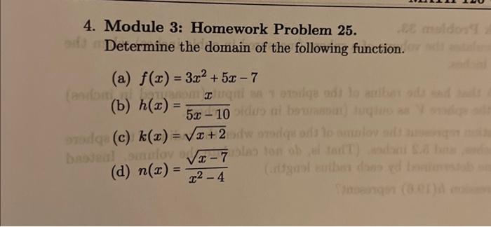 Solved 4. Module 3: Homework Problem 25. Determine the | Chegg.com