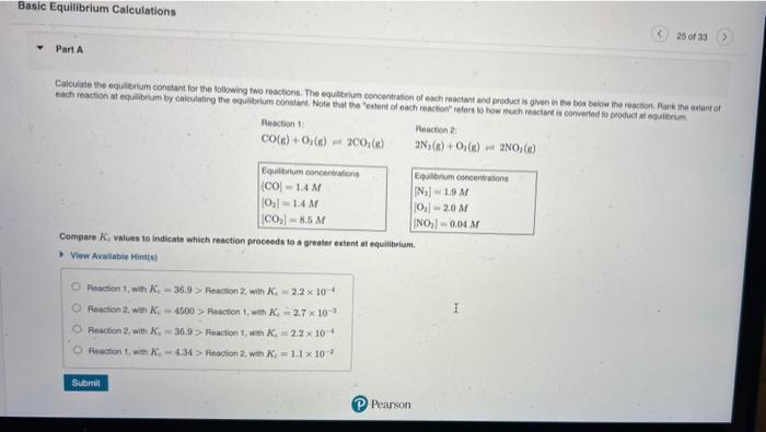 Solved Compare K1 values to indicate which reaction proceeds | Chegg.com