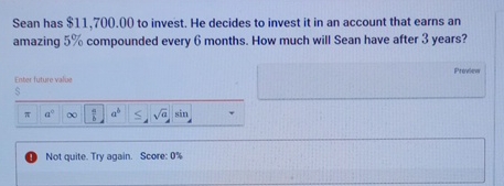 Solved Sean has $11,700.00 ﻿to invest. He decides to invest | Chegg.com