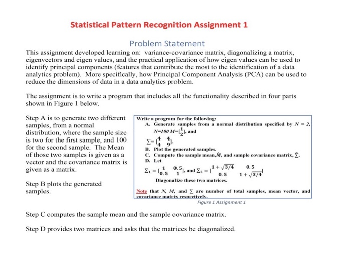 Statistical Pattern Recognition Assignment 1 Problem 3854