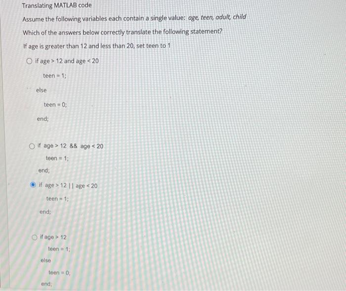 Solved Translating Matlab Code Assume The Following 