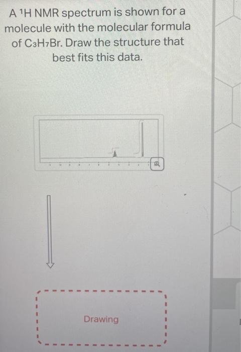 Solved A 1H NMR spectrum is shown for a molecule with the | Chegg.com
