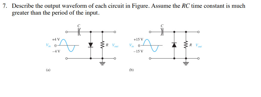 Solved Describe the output waveform of each circuit in | Chegg.com