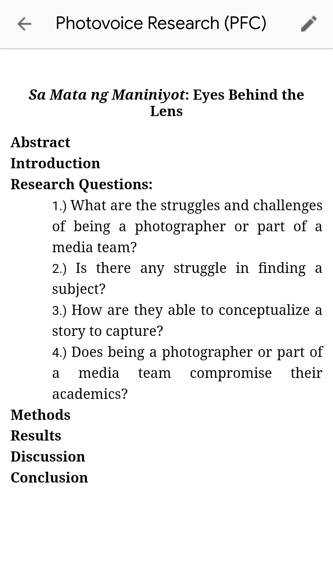 Solved Sa Mata ng Maniniyot: Eyes Behind the Lens Abstract | Chegg.com