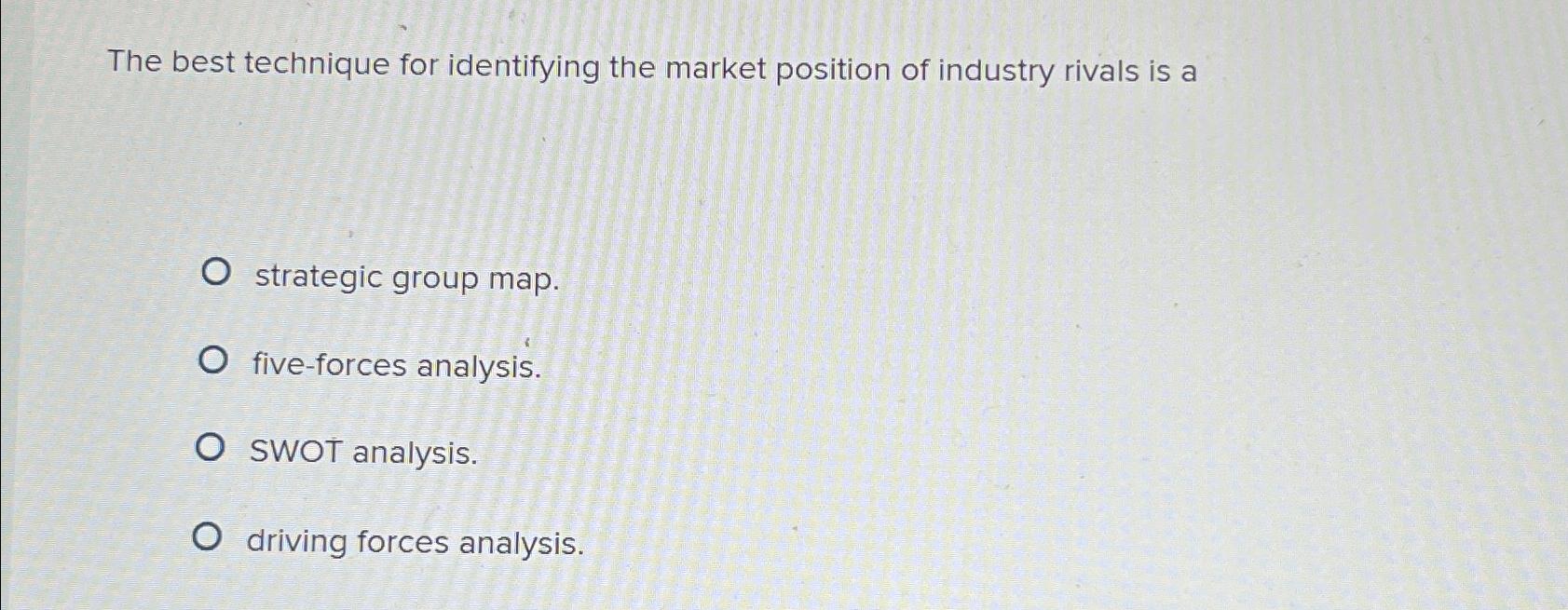 Solved The best technique for identifying the market | Chegg.com