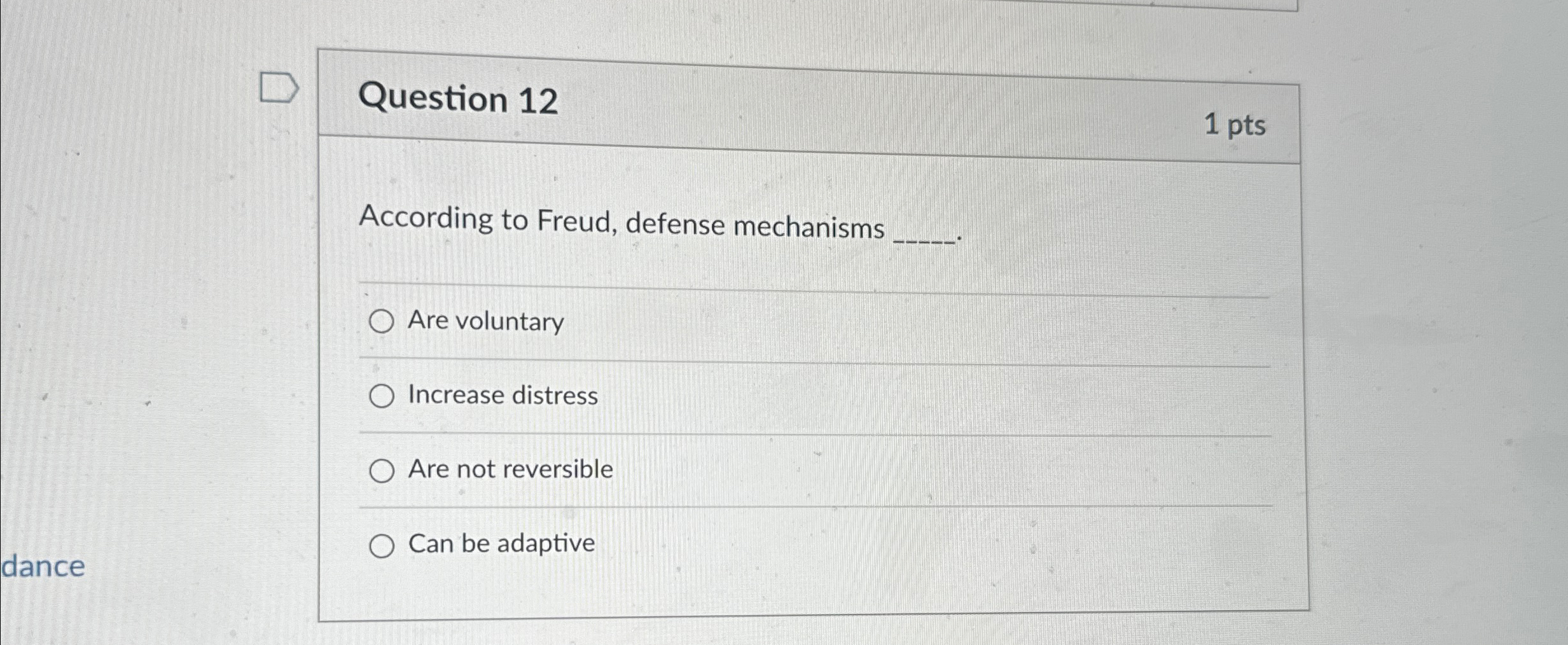 Solved Question 121 ﻿ptsAccording to Freud, defense | Chegg.com