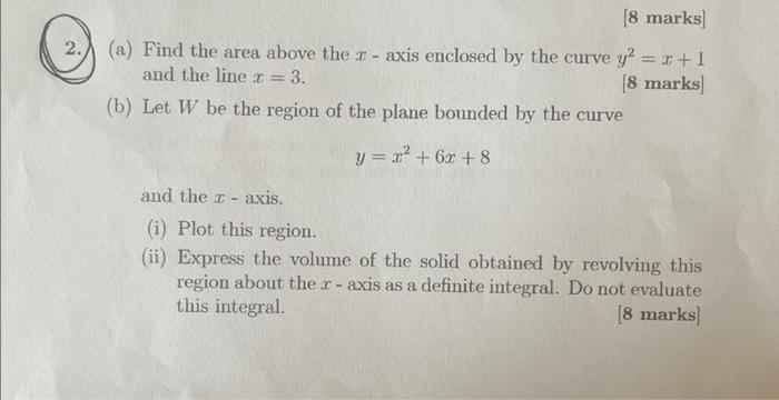 Solved (a) Find the area above the x-axis enclosed by the | Chegg.com