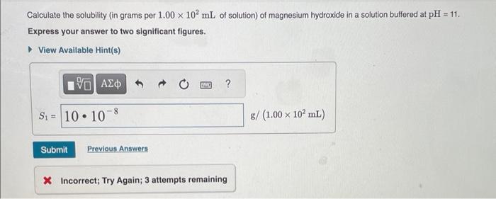 Calculate the solubility (in grams per 1.00×102 mL of | Chegg.com