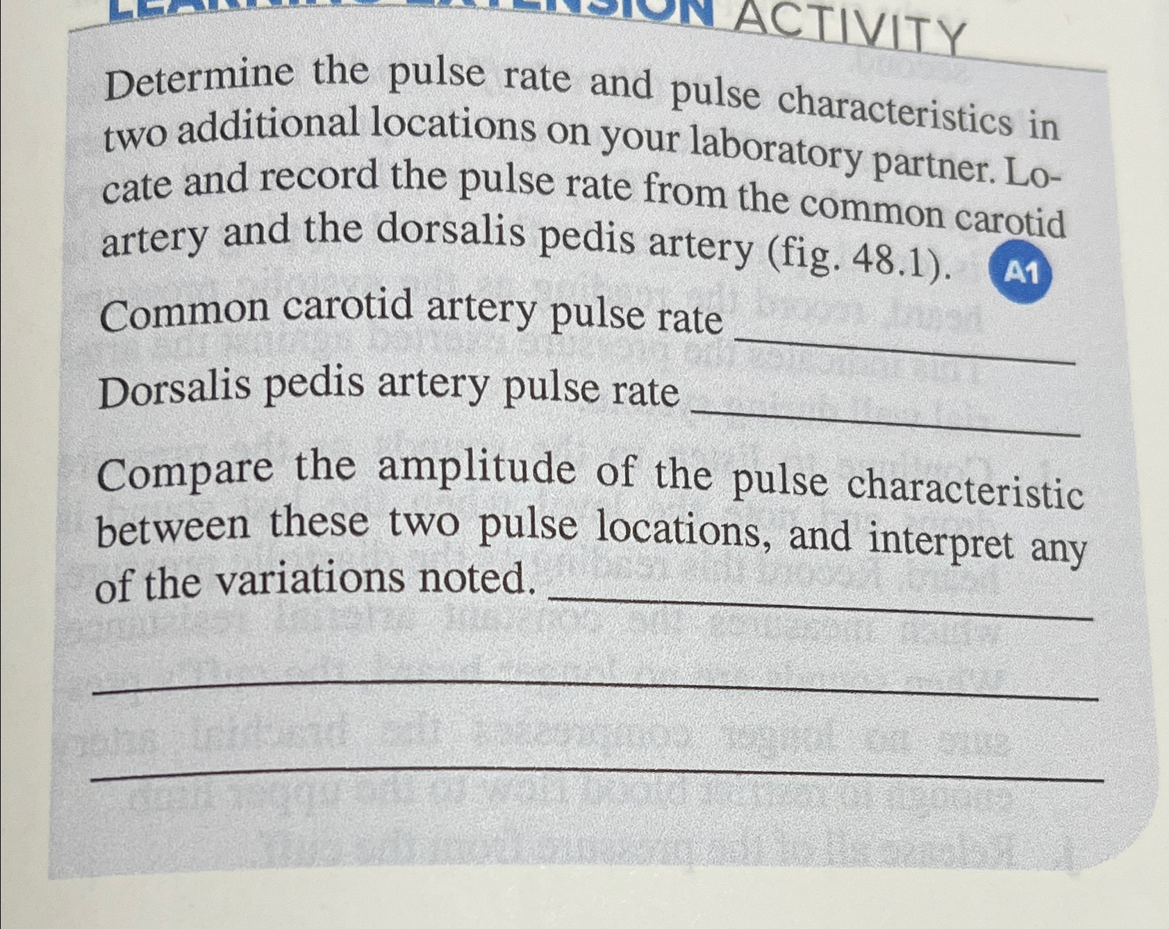 Solved ACTIVITYDetermine the pulse rate and pulse | Chegg.com