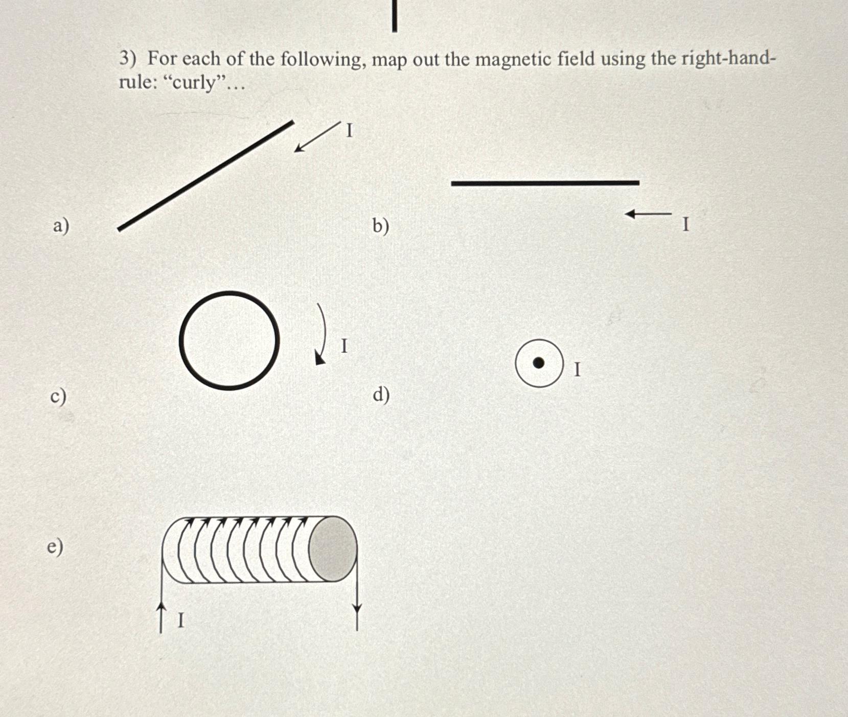 Solved For each of the following, map out the magnetic field | Chegg.com