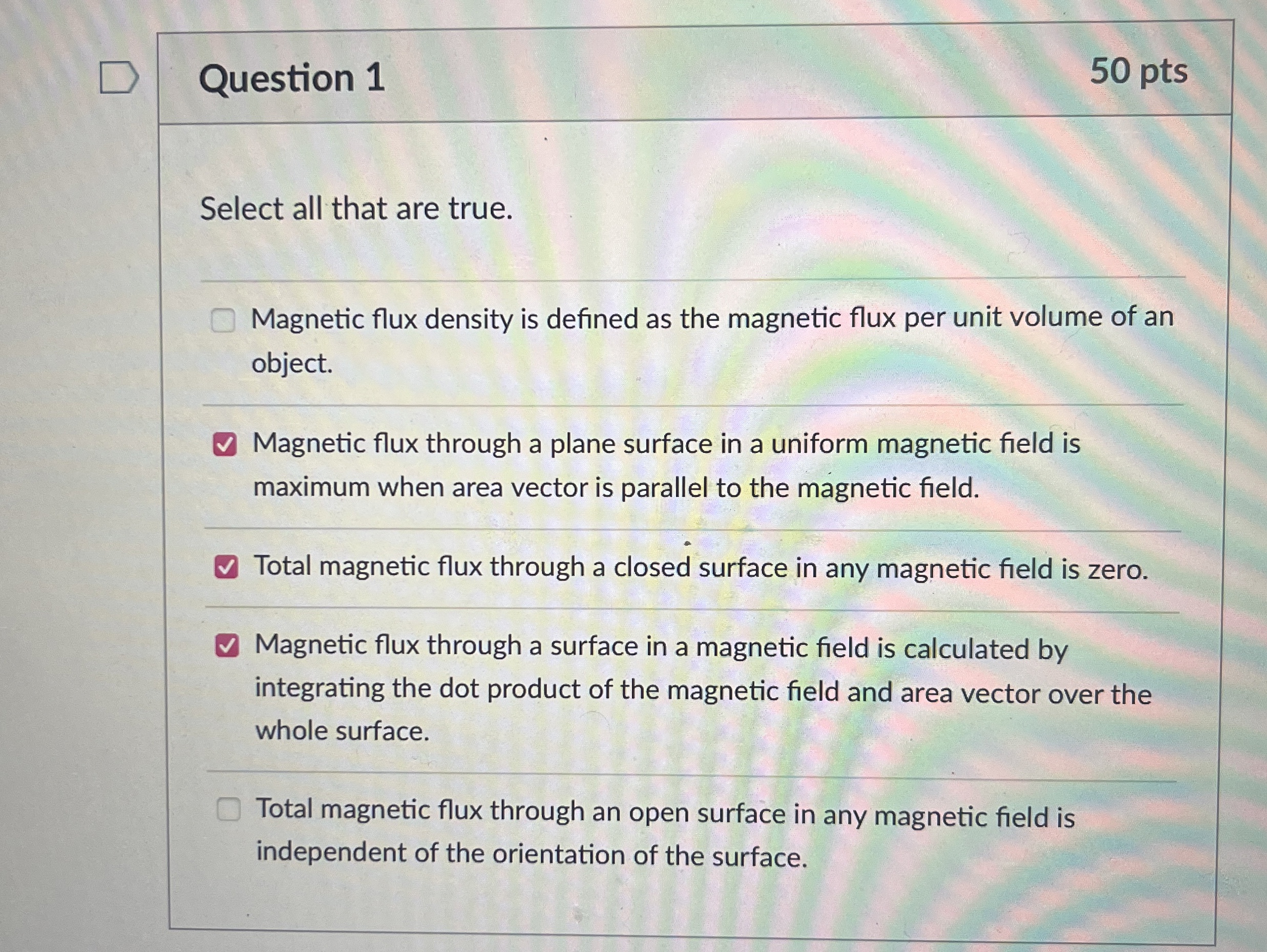 Solved Question 150 ﻿ptsSelect all that are true.Magnetic | Chegg.com