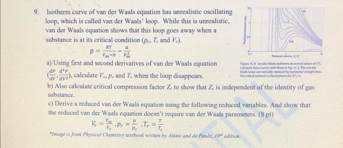 Solved 9. Isotherm curve of van der Waals equation has | Chegg.com