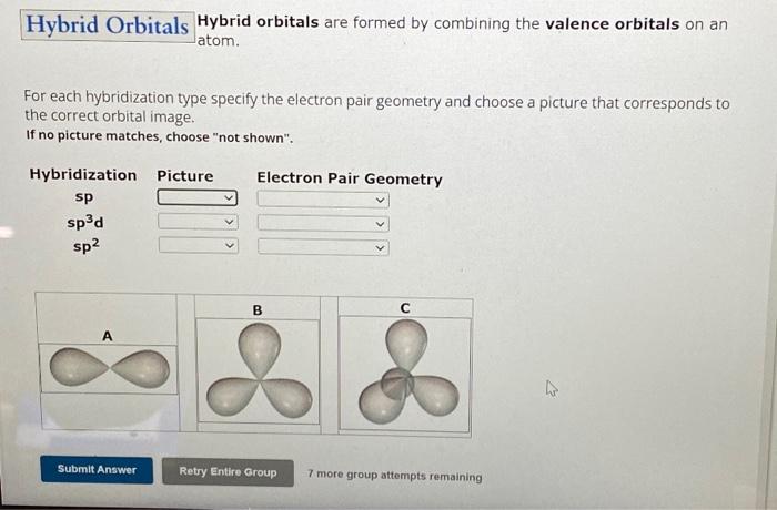 Solved Hybrid orbitals are formed by combining the valence | Chegg.com