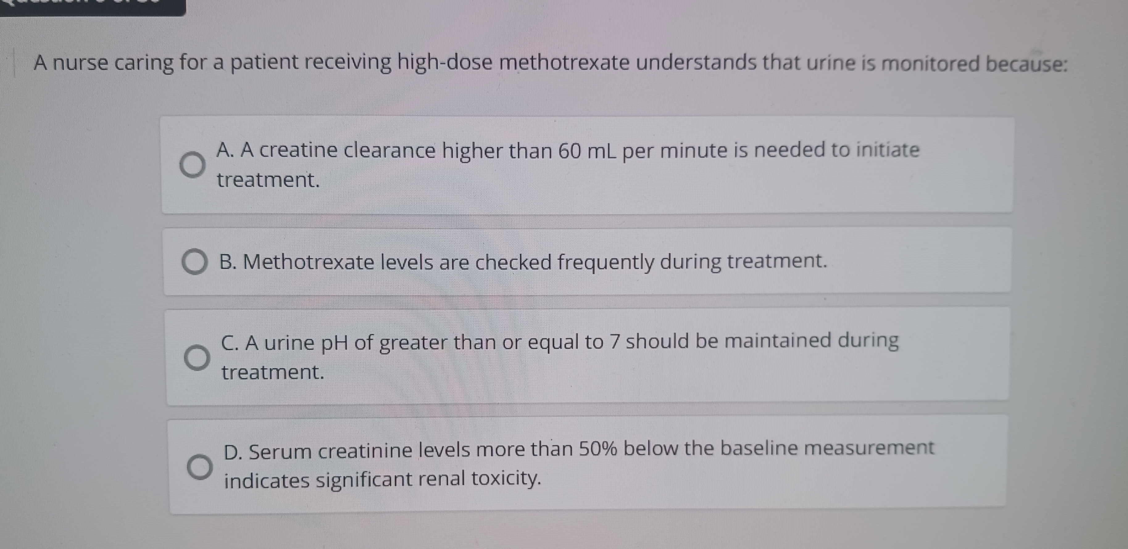Solved lA nurse caring for a patient receiving high-dose | Chegg.com